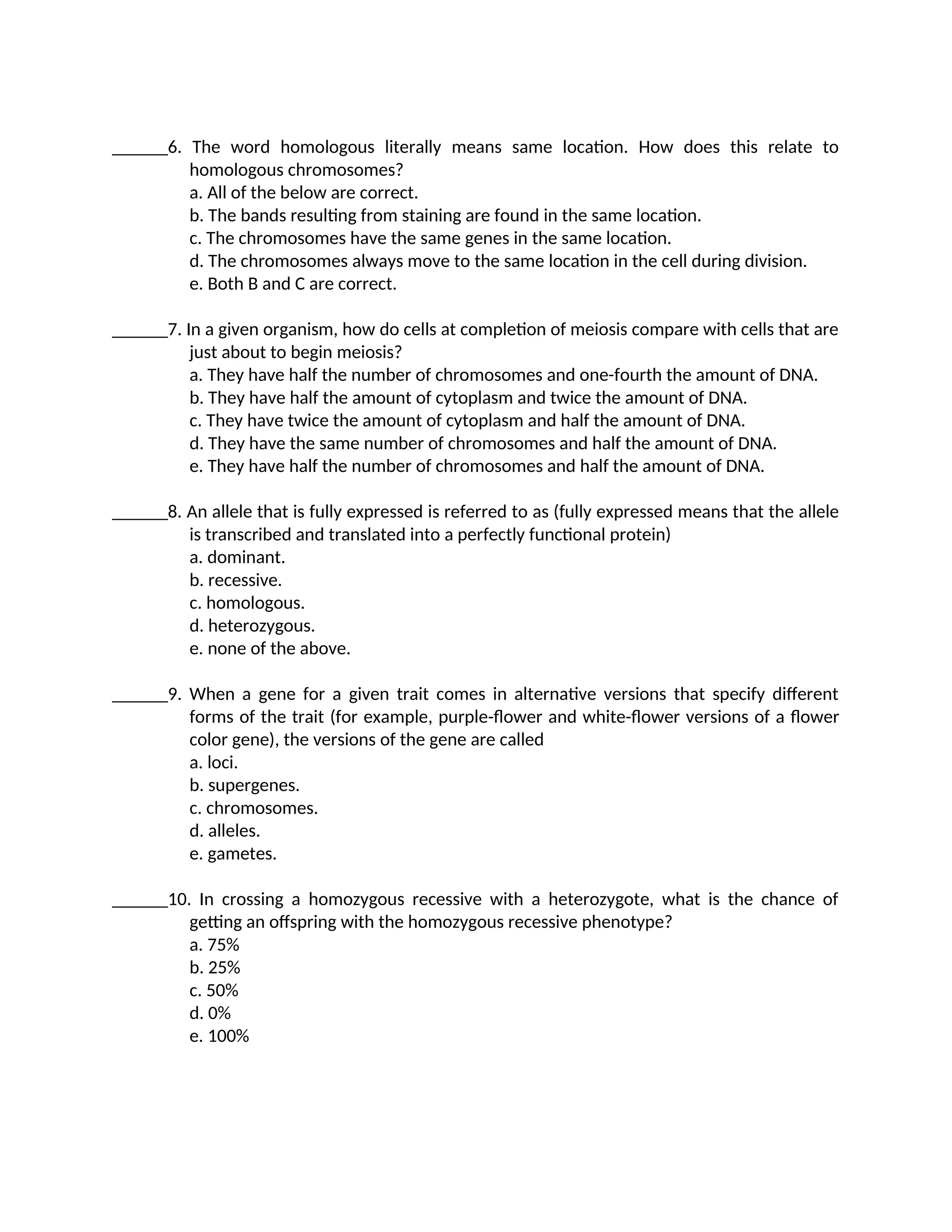 Genetics Worksheet 1 (Grade 7) Activity 1 | DOCX