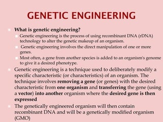 GENETIC TECHNOLOGY A level biology | PPTX