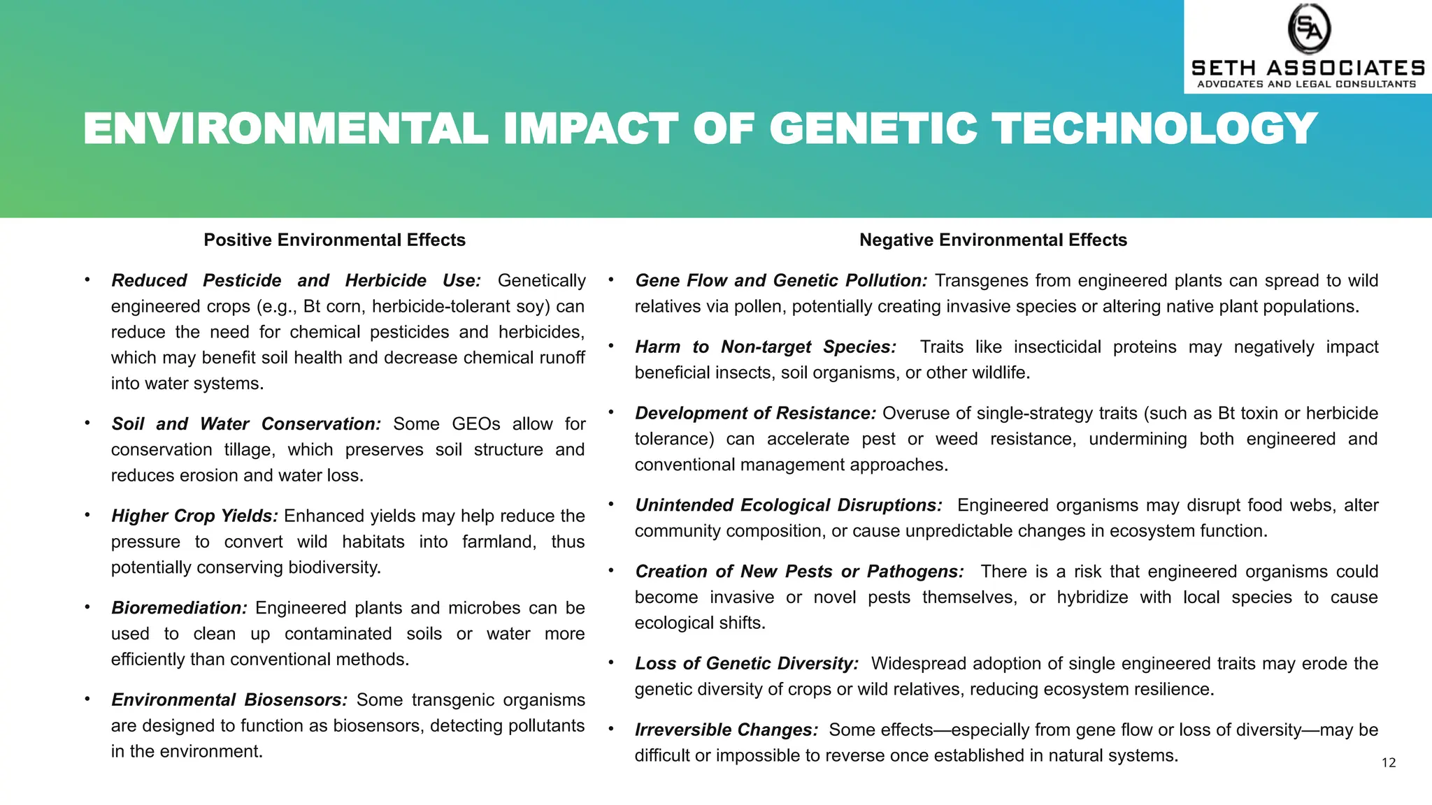 Genetic Technology and Environment Effect- Environment Protection Act ...