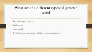 Genetic Testing.pptx | Genetics | Science
