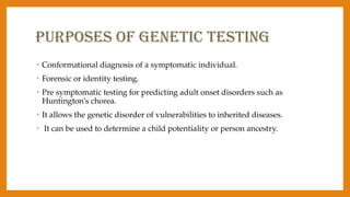 Genetic Testing, ADVANCED NURSING PRACTICE | PPTX