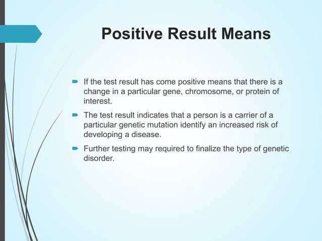 Genetic Testing Result Means | PPT