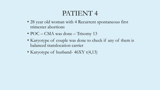 Genetic tests overview - Karyotype, FISH, MLPA, CMA, Sanger sequencing ...