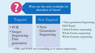 Genetic tests overview - Karyotype, FISH, MLPA, CMA, Sanger sequencing ...