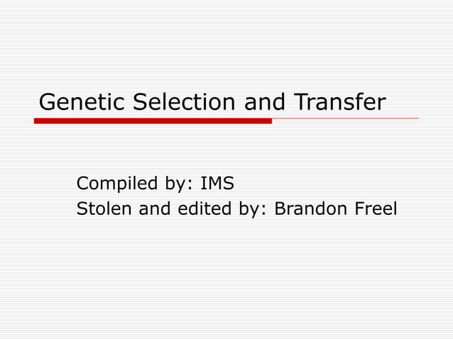 Genetic Transfer of gene slide shared ppt | PPT
