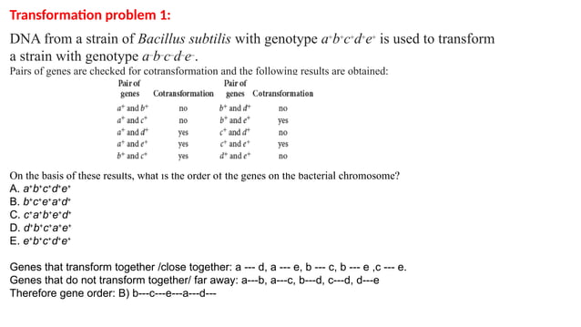 Genetic transfer problems with solutions | PPTX