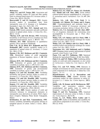 Genetic variability and heritability studies in introgressed F6 ...