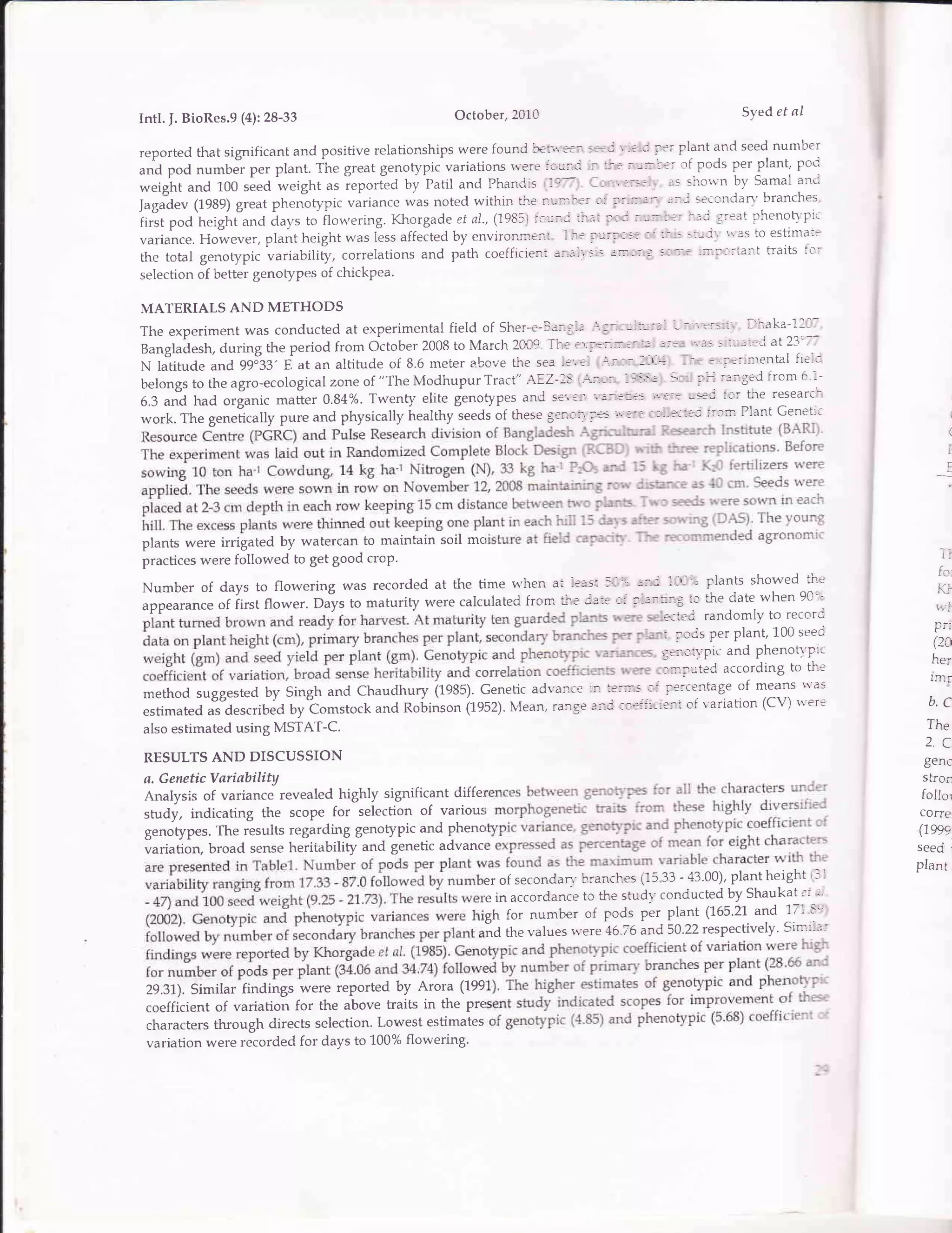 Genetic Variability Correlation And Path Coefficient Analysis Pdf