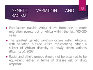 Genetic variation and evolution and their importance to medicine | PPTX