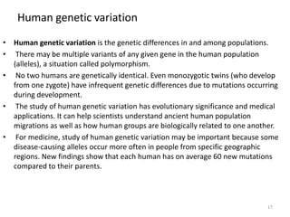 Genetic variation and its role in health and pharmacology | PPTX