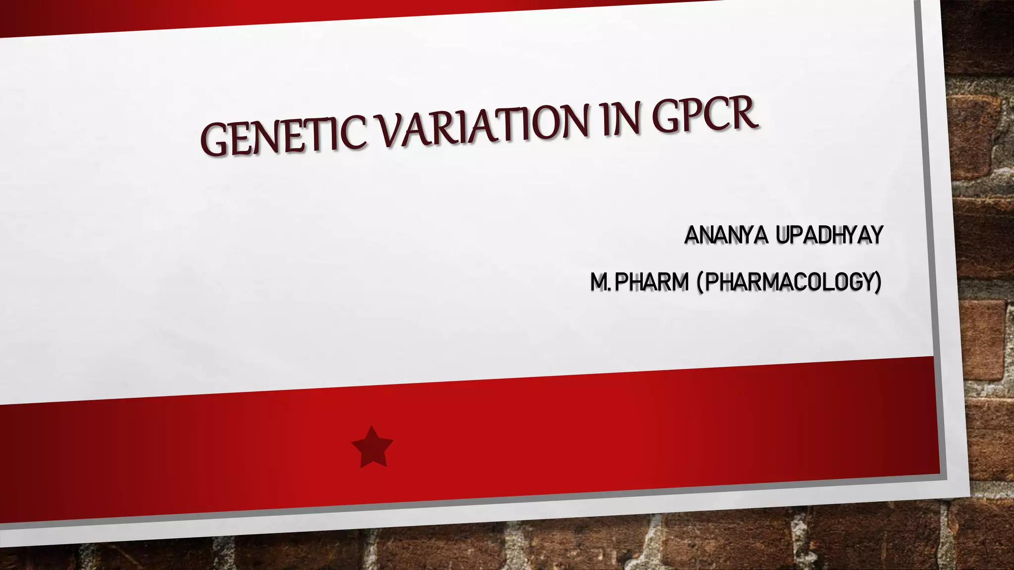 Genetic VaRITION IN GPCR.pptx