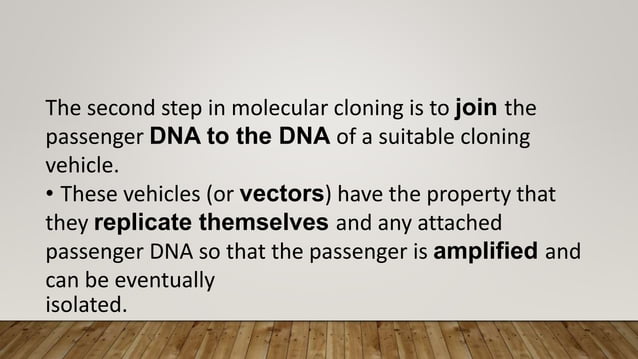Genetic vectors | PPTX | Chemistry | Science