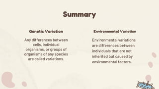 Genetic variation vs environmental variation | PPTX