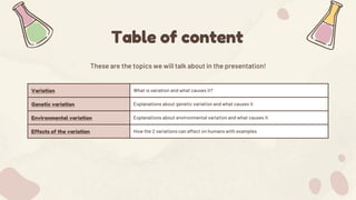 Genetic variation vs environmental variation | PPTX