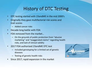 Direct to Consumer Test and Ancestry Testing - March 14, 2023 | PPTX