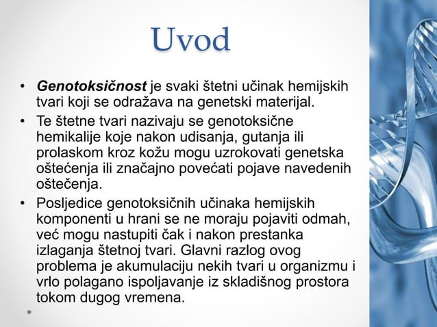 Genetika - Genotoksičnost i mutagenost | PPTX