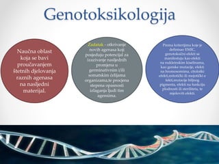 Genetika - Genotoksičnost i mutagenost | PPTX