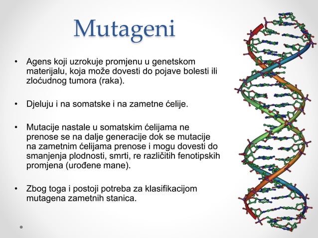 Genetika - Genotoksičnost i mutagenost | PPTX