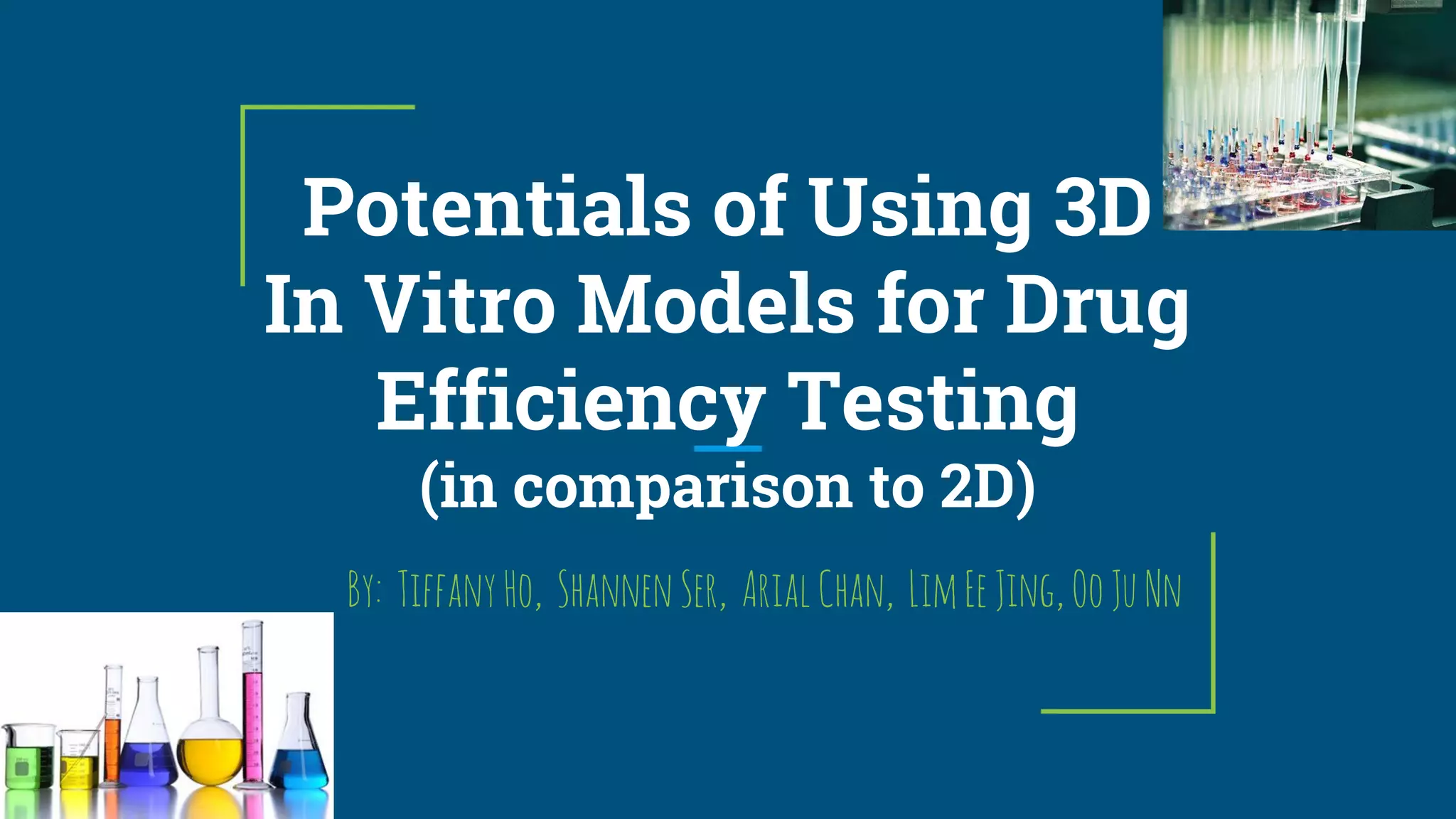 3D In Vitro Models for Drug Efficiency Testing | PDF