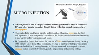TECHNIQUES OF GENE TRANSFER AND GENE TRANSFER METHODS | PPT