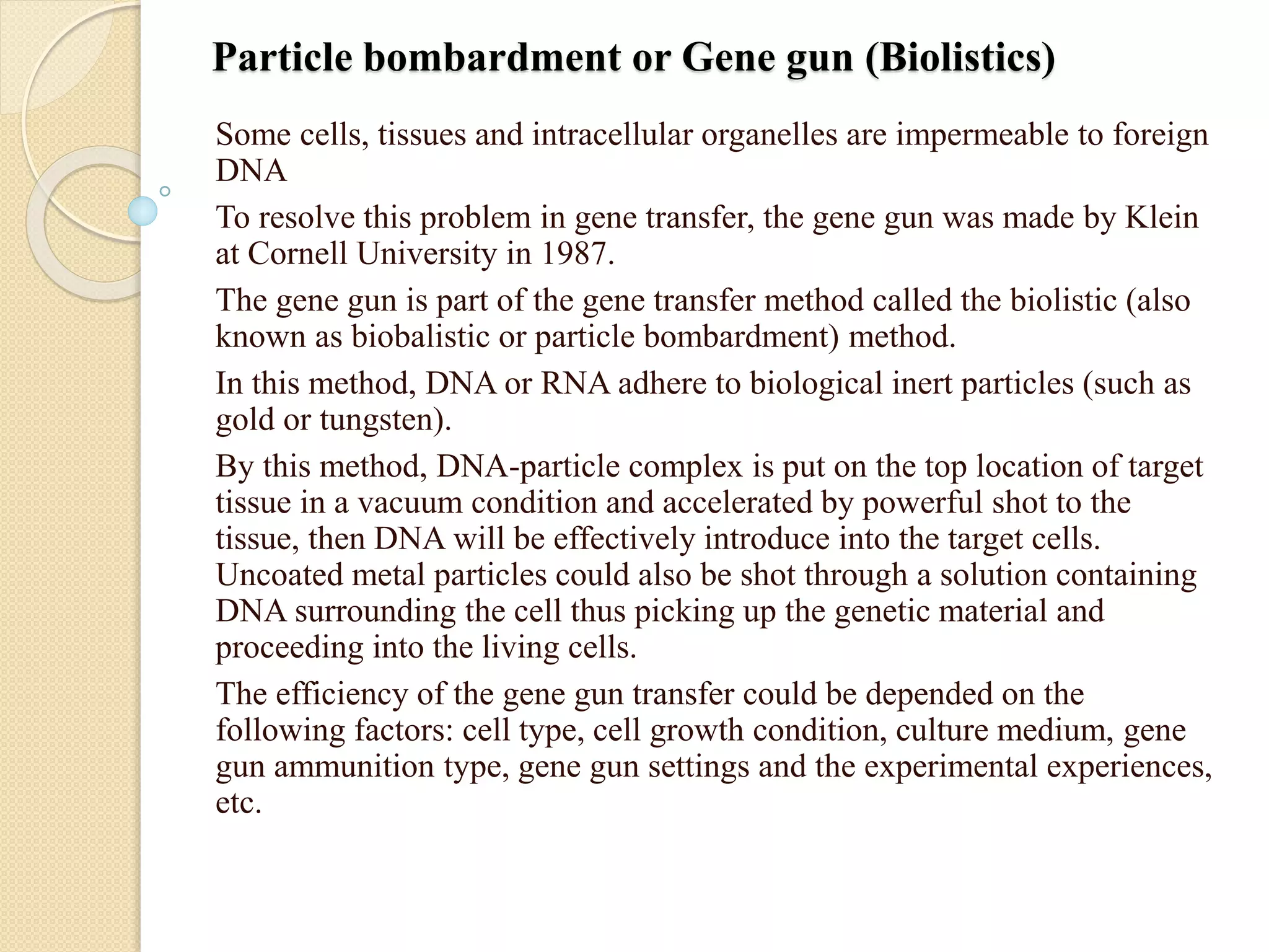 Gene transfer in animals | PPTX