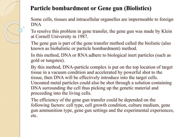 Gene transfer in animals | PPTX | Biological Sciences | Science
