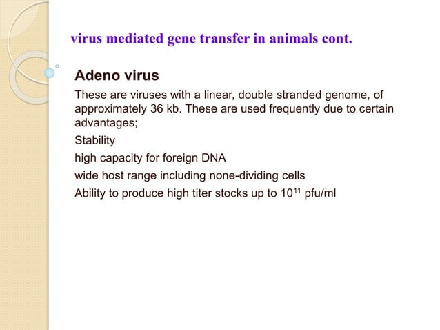 Gene transfer in animals | PPTX | Biological Sciences | Science