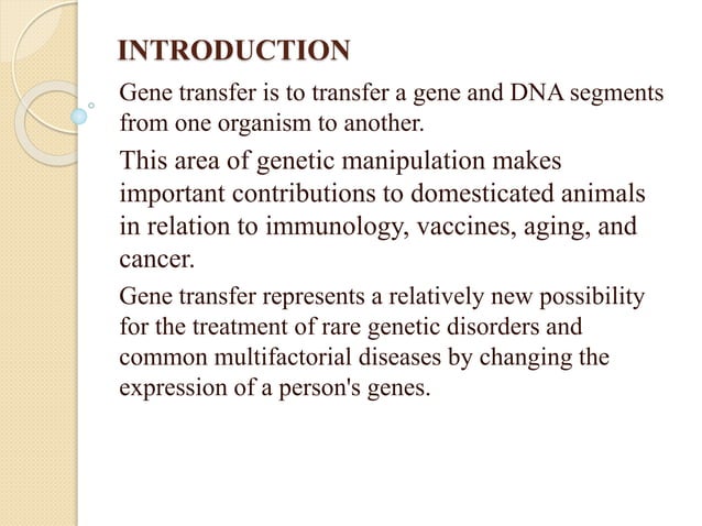 Gene transfer in animals | PPTX | Biological Sciences | Science