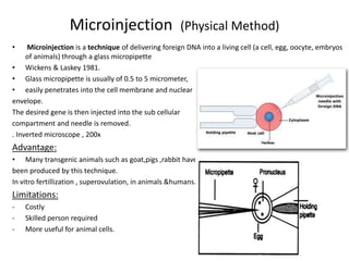 GENE TRANSFER METHODS IN ANIMALS | PPTX