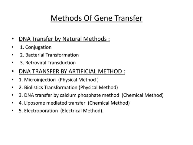 GENE TRANSFER METHODS IN ANIMALS | PPTX