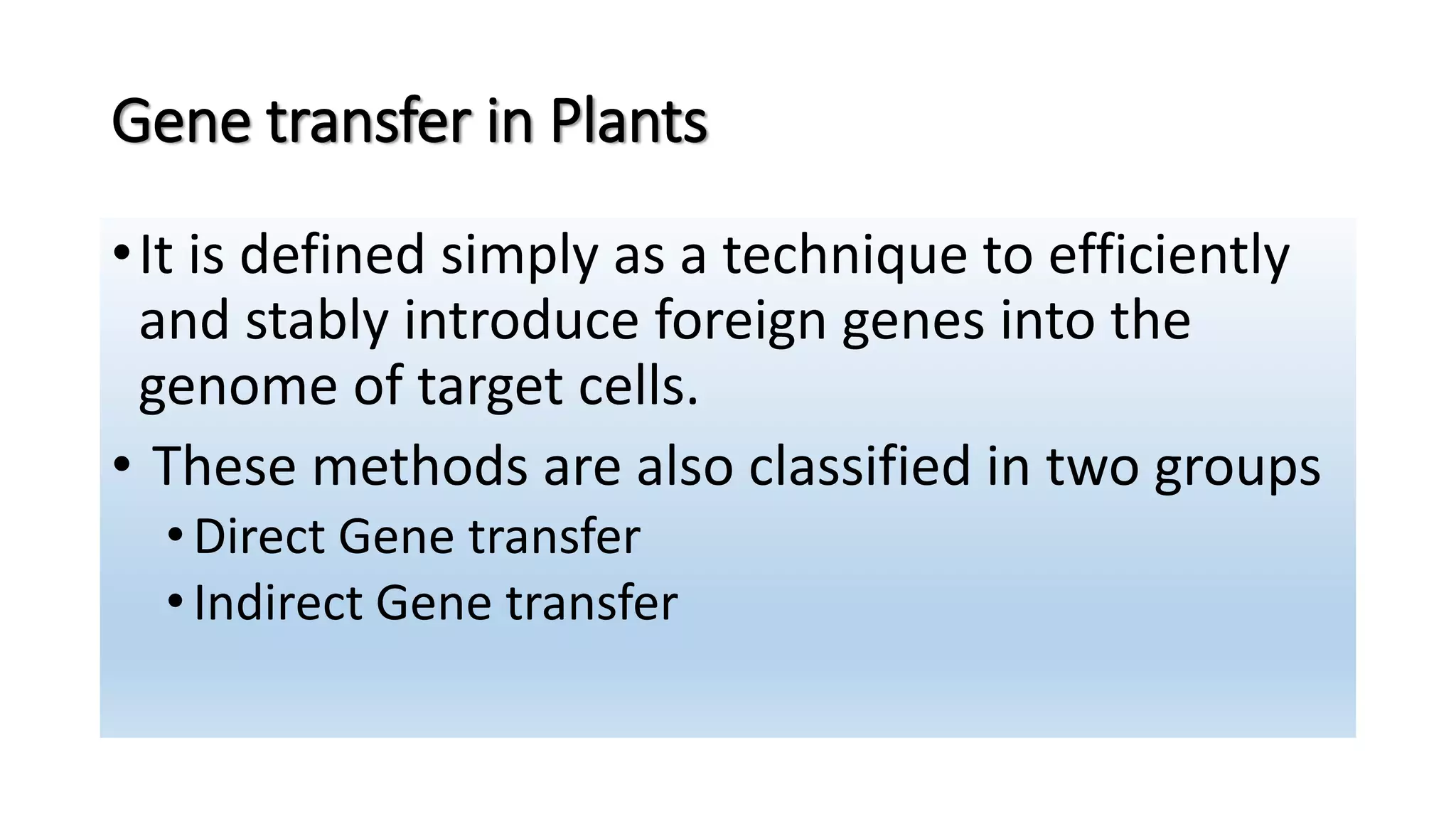 Gene transfer in plants | PPTX