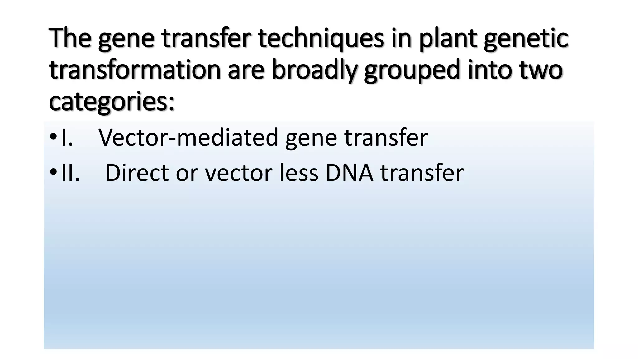 Gene transfer in plants | PPTX
