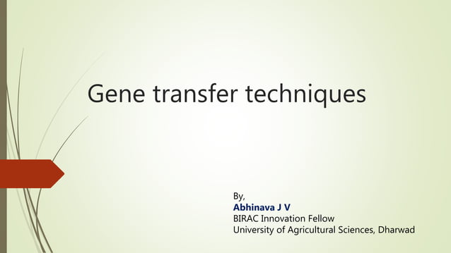 Gene transfer methods | PPTX | Biological Sciences | Science