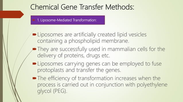 Gene transfer methods | PPTX | Biological Sciences | Science