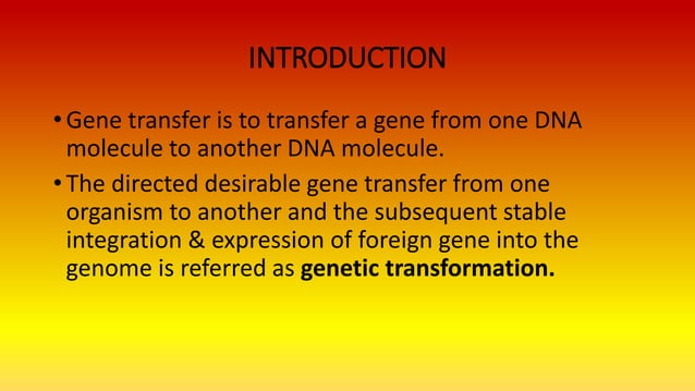Gene transfer technology biotech | PPTX