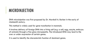 Gene transfer techniques in biotechnology | PPT