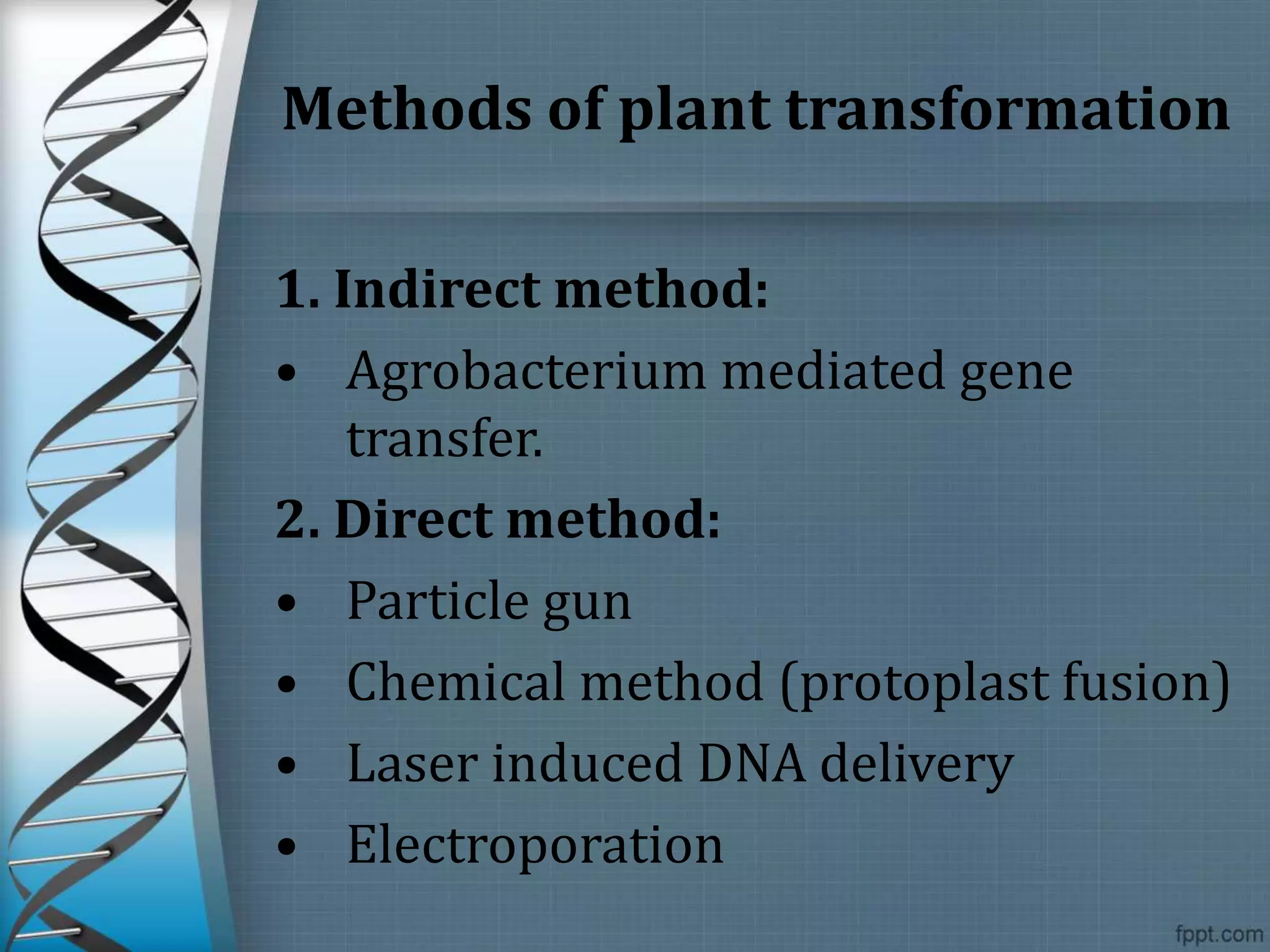 Gene transformation in plants | PPT