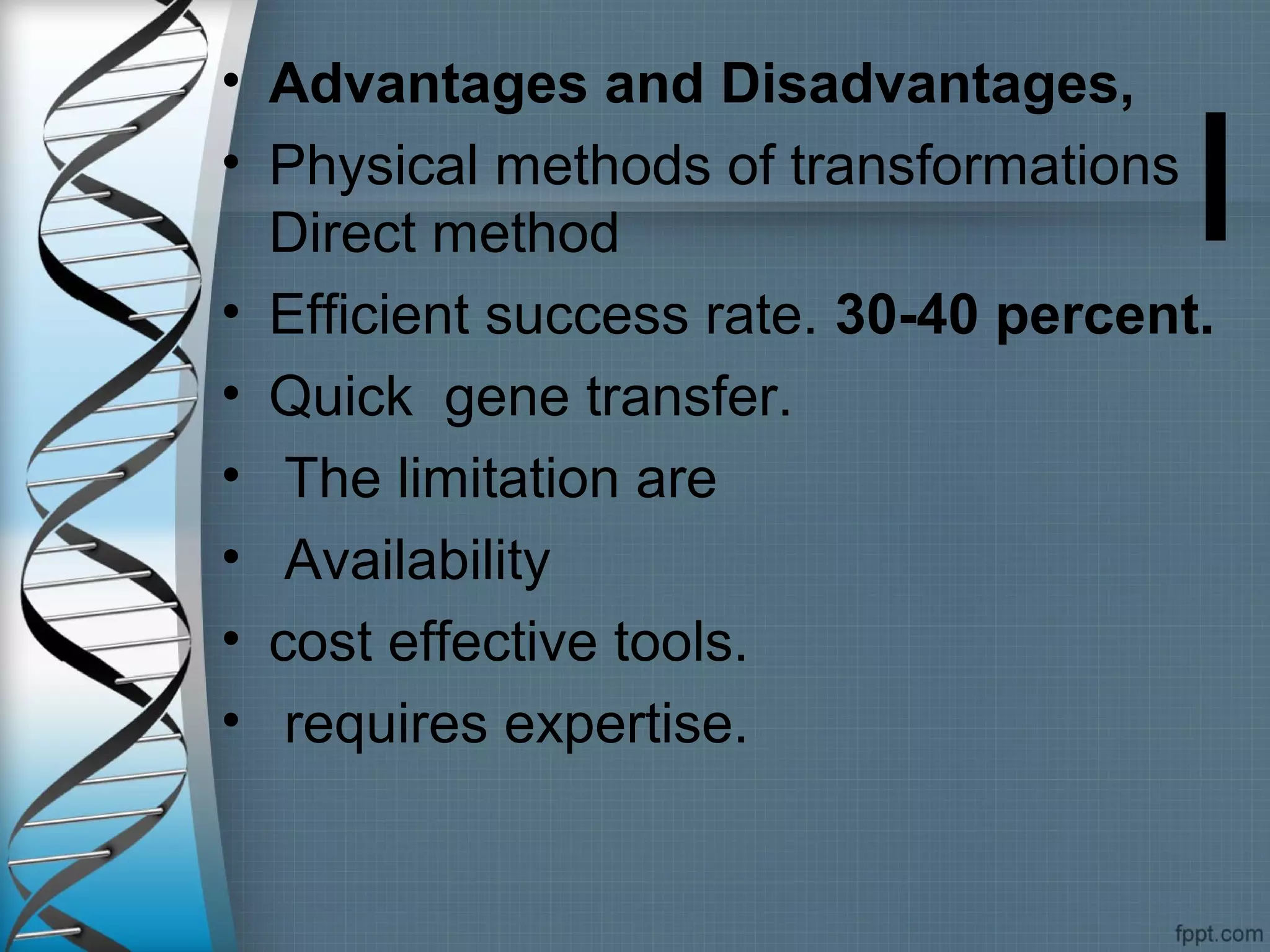 Gene transformation techniques | PPT