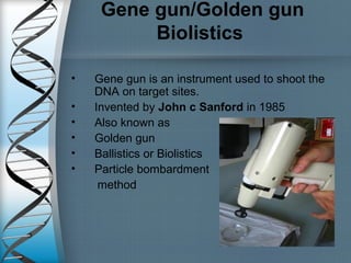 Gene transformation techniques | PPT