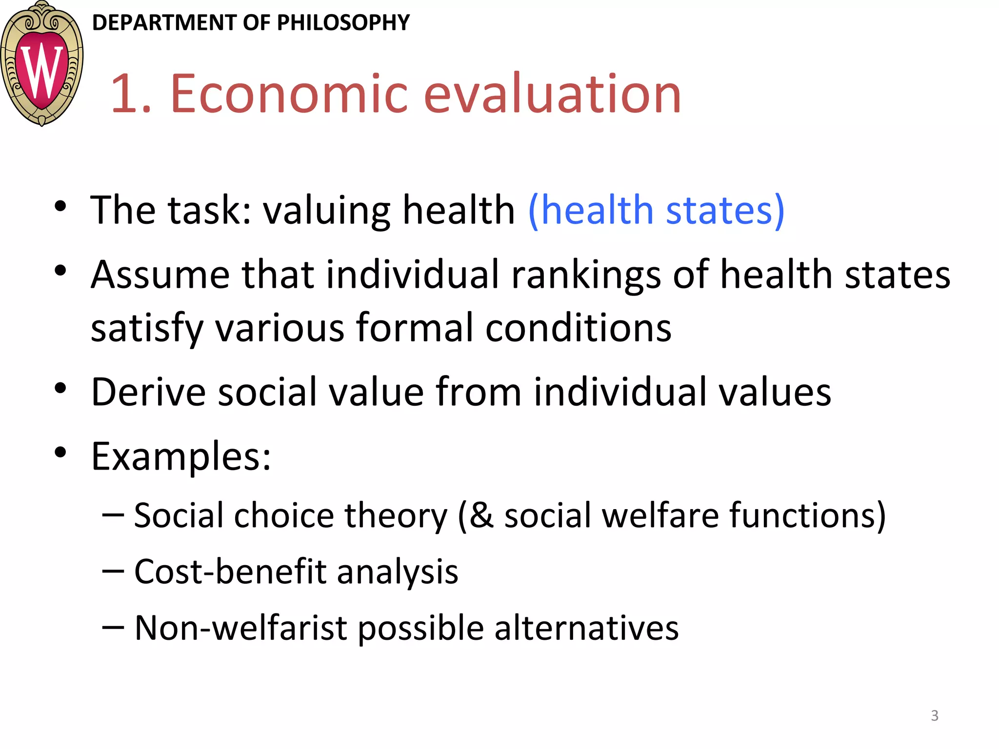 The Economic Evaluation of Health | PPT