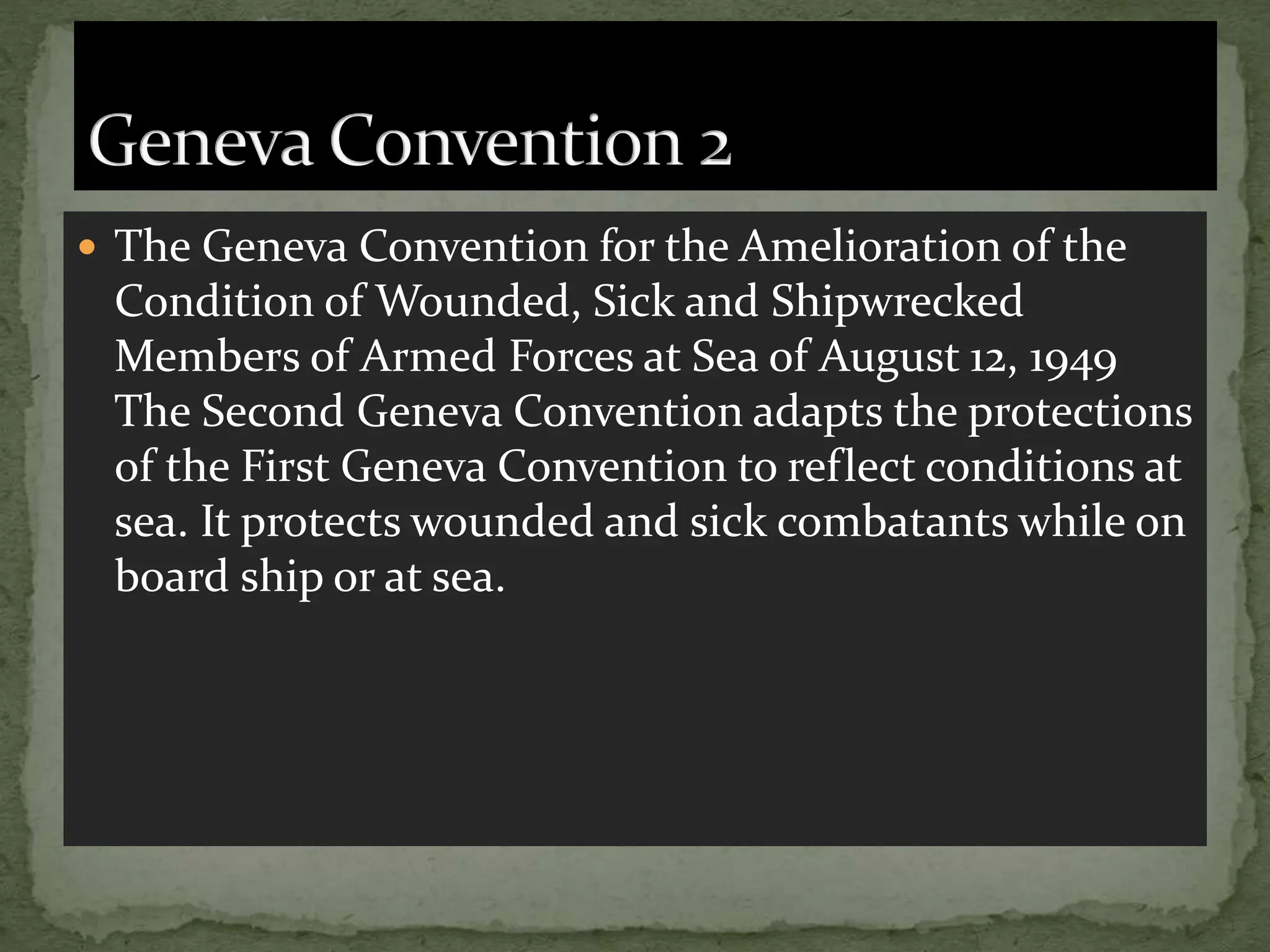 GENEVA CONVENTION COVERING IMPORTANT ASPECTS | PPTX