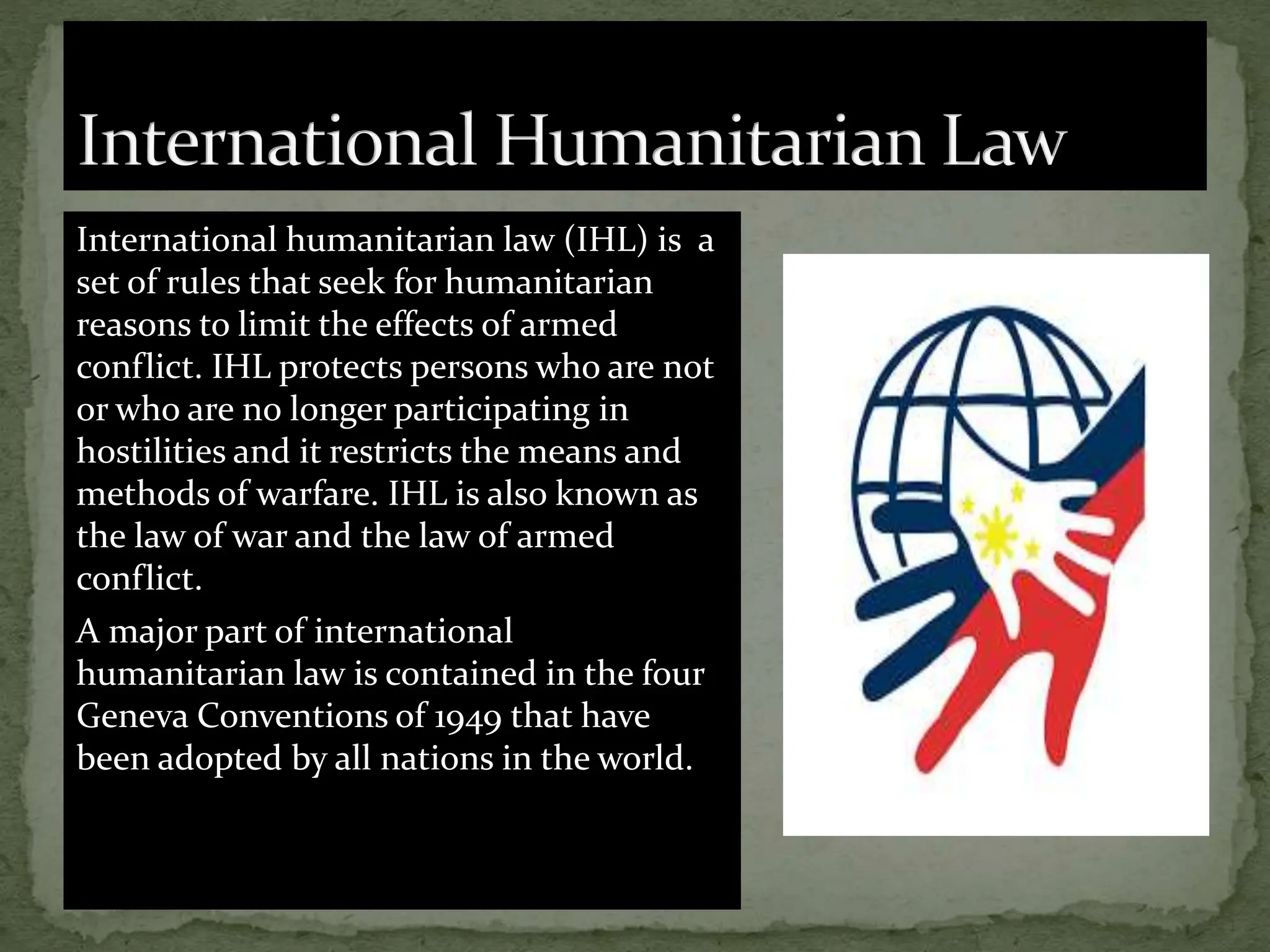 GENEVA CONVENTION COVERING IMPORTANT ASPECTS | PPTX