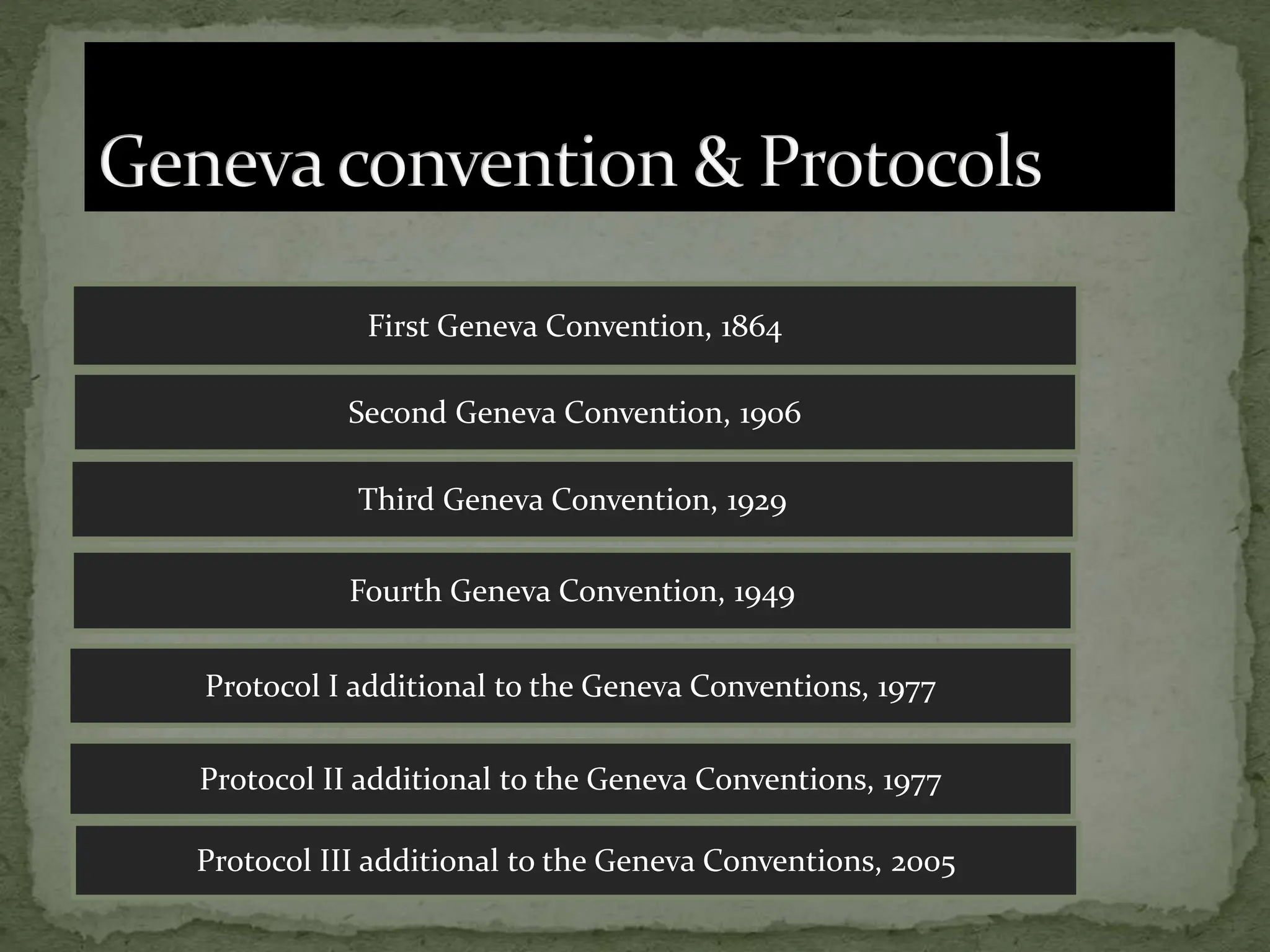 GENEVA CONVENTION COVERING IMPORTANT ASPECTS | PPTX