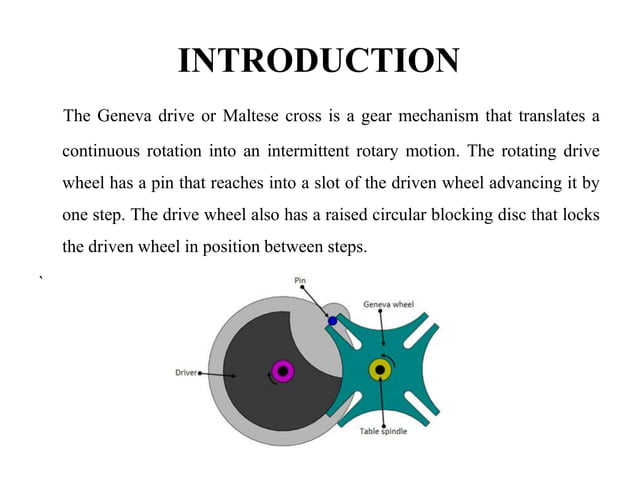 Geneva mechanism ppt | PPTX | Robotics | Technology & Computing
