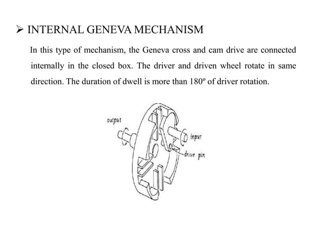 Geneva mechanism ppt | PPTX | Robotics | Technology & Computing