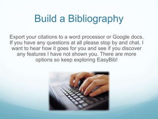 Using EasyBib | PPT