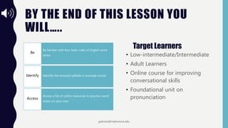 Word Stress Lesson | PPTX