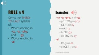 Word Stress Lesson | PPTX