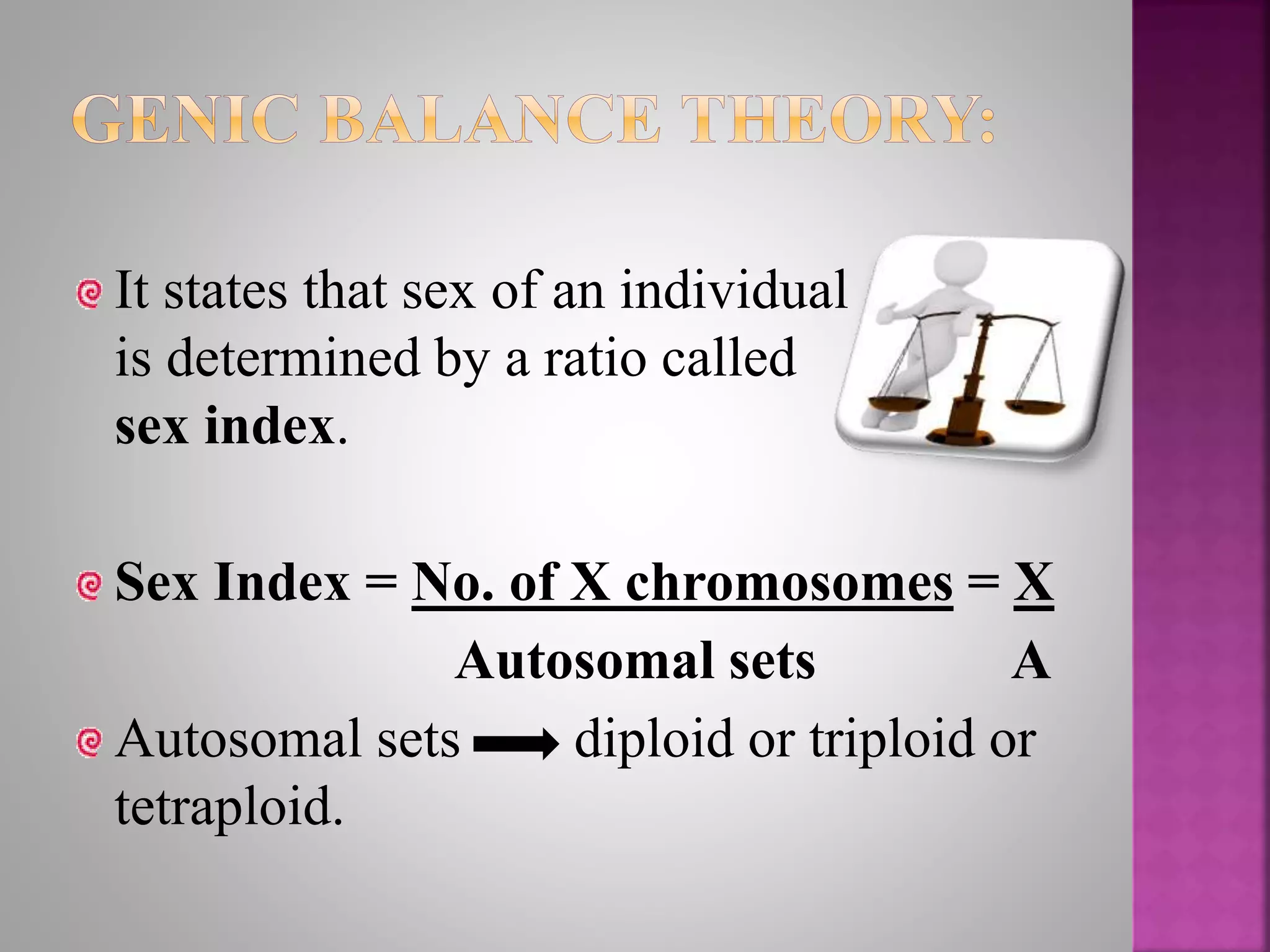 Genic balance theory of bridges gynandromorphs | PPTX