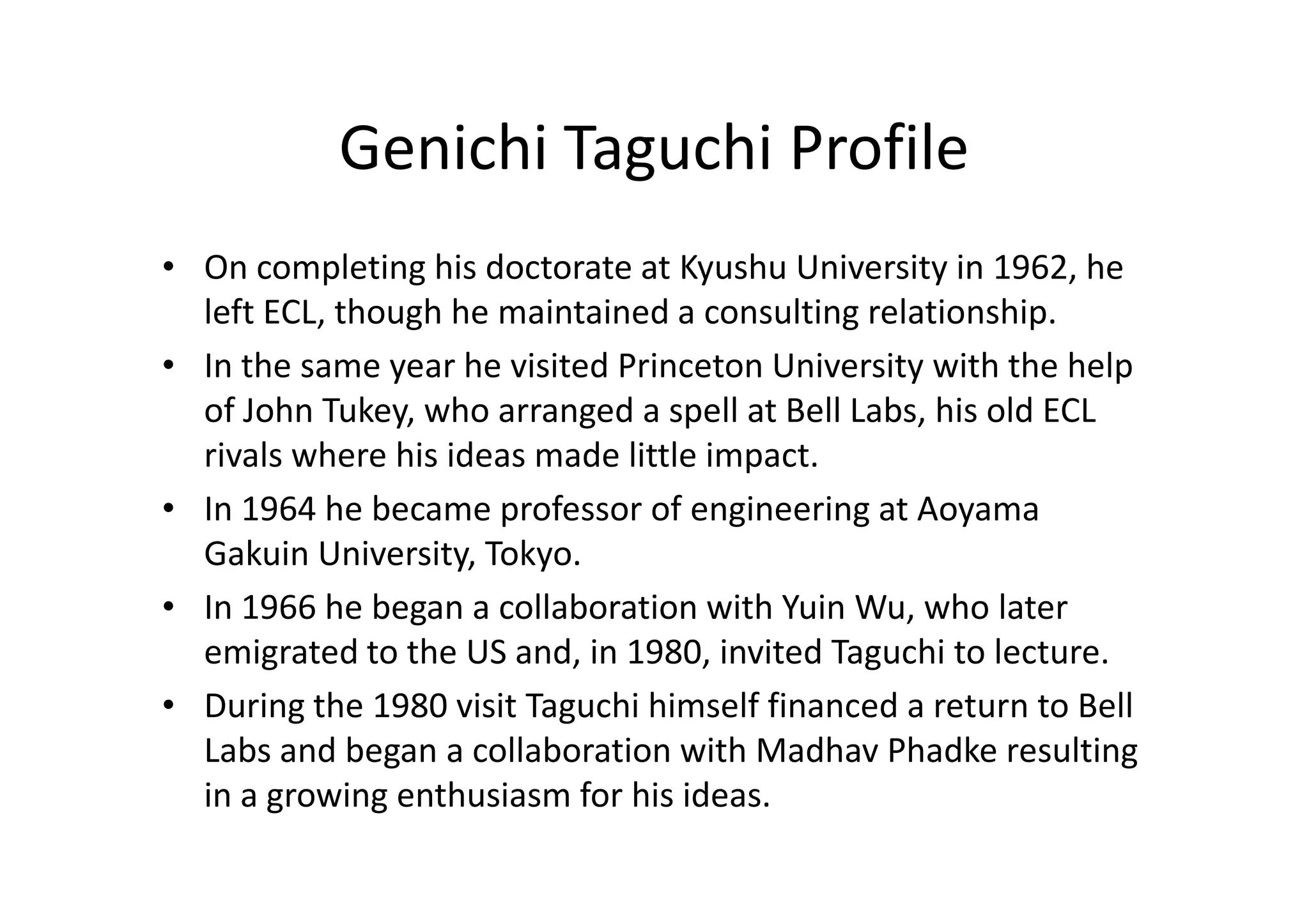Genichi Taguchi | PDF